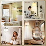 Coliware Arc Floor Lamp, Tall Adjustable Reading Light with Linen Shade ...