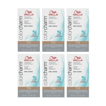 Wella Color Charm Permanent Liquid Hair Toner, 6 Pack, T14 Pale Ash ...