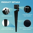 Fence Post Anchor Ground Stakes, Black Powder Coated Post Spikes for ...