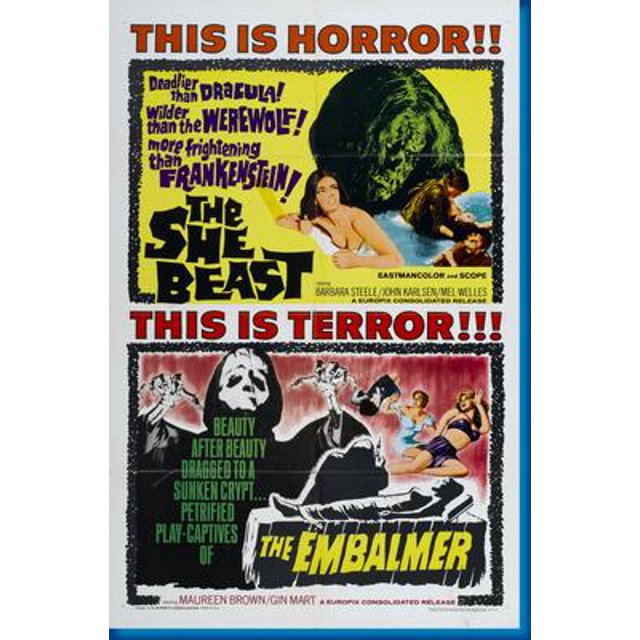 The She Beast The Embalmer Double Feature Movie Poster 16in x 24in ...
