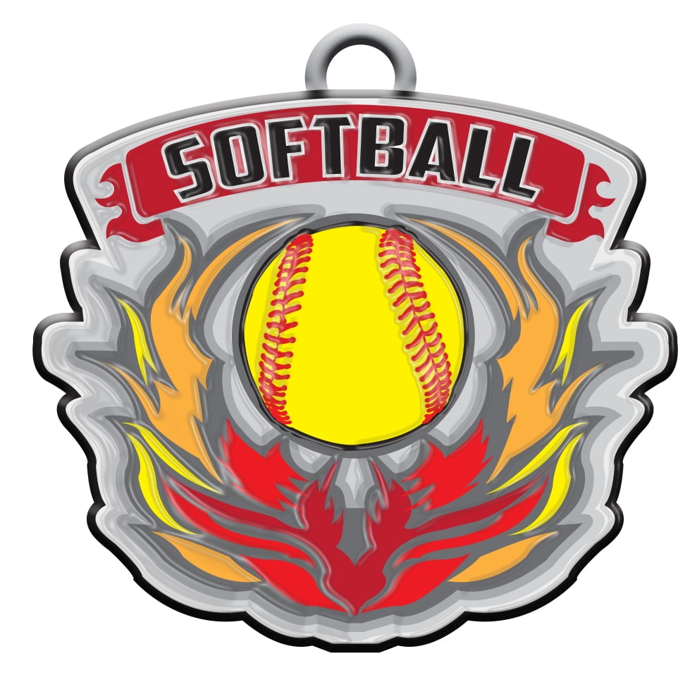 Epic 2.7" Phoenix Antique Silver Softball Award Medals - Walmart.com