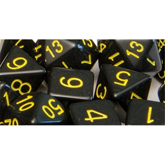 Set of 15 Large High-Visibility Polyhedral Dice: Opaque Black with Gold ...
