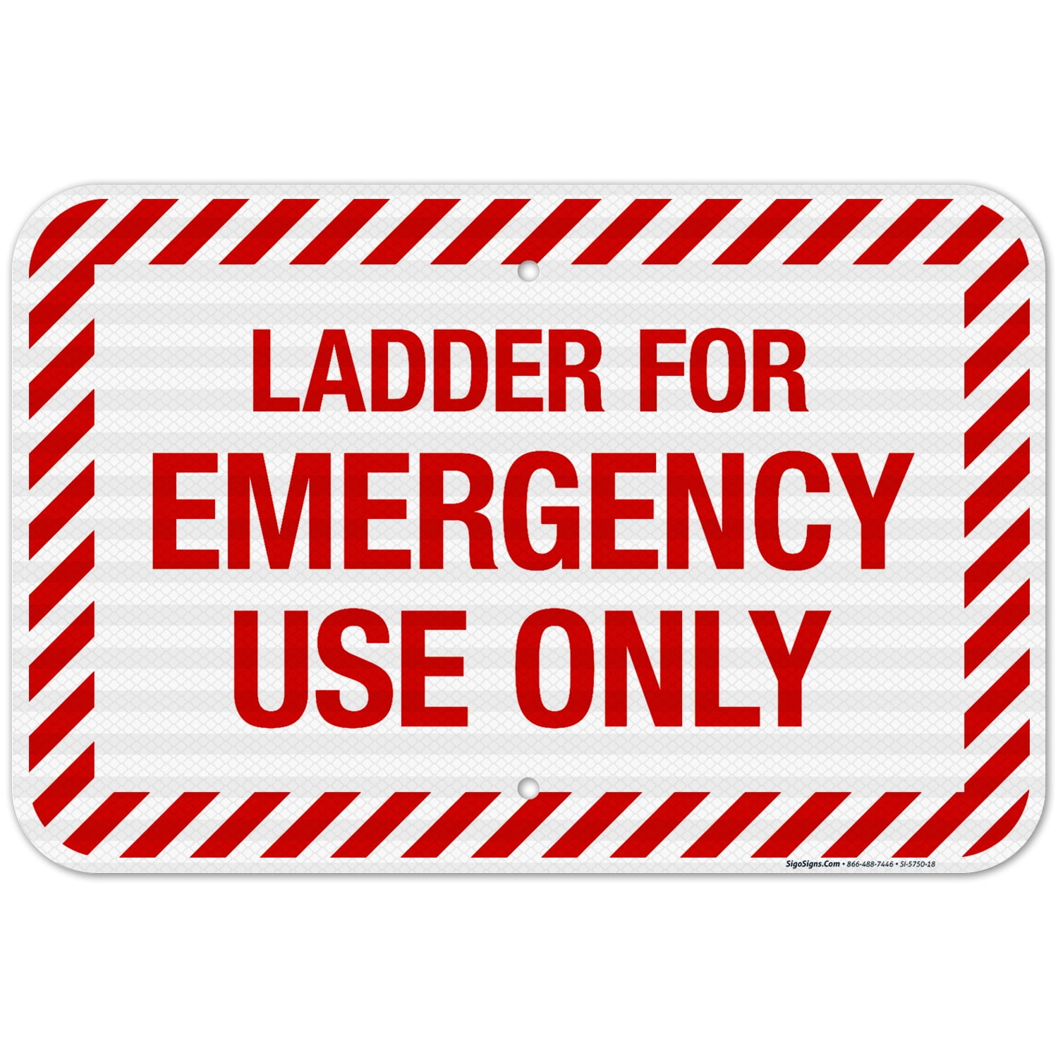 Ladder For Emergency Use Only Sign, Fire Safety Sign, - Walmart.com
