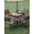 Abstract Square Outdoor Tablecloth with Umbrella Hole Cartoon Style ...