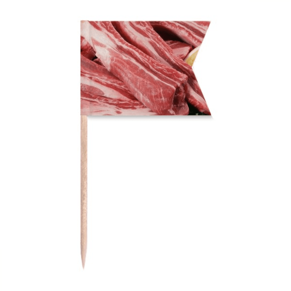 Rib Chop Raw Meat Food Texture Toothpick Flags Labeling Marking for ...