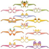 CIYISON 12Pcs Easter Party Glasses Basket Stuffers, Paper Eyeglasses ...