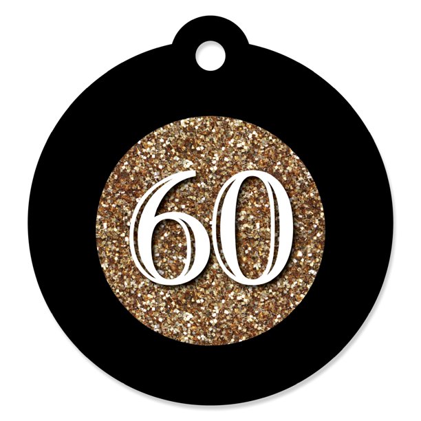 Adult 60th Birthday - Gold - Birthday Party Favor Gift Tags (Set of 20 ...
