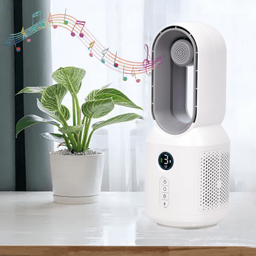 BRC Bladeless Fan with LED Light, 13 inch Personal Desk Fan, with 6 ...