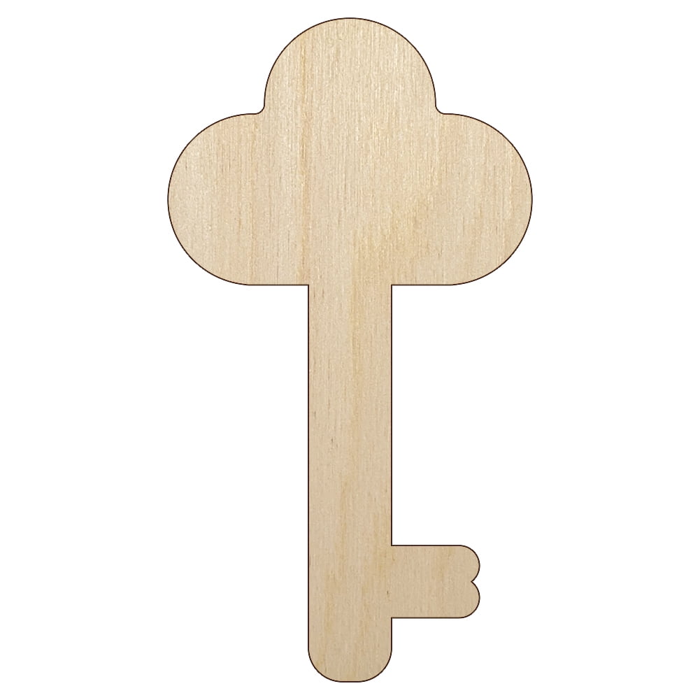 Key Simple Wood Shape Unfinished Piece Cutout Craft DIY Projects - 4.70 ...
