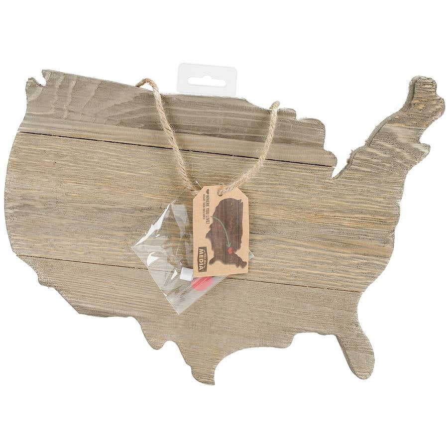 Mix The Media Wooden Plank Plaque, USA, 13.5" x 11.25" - Walmart.com