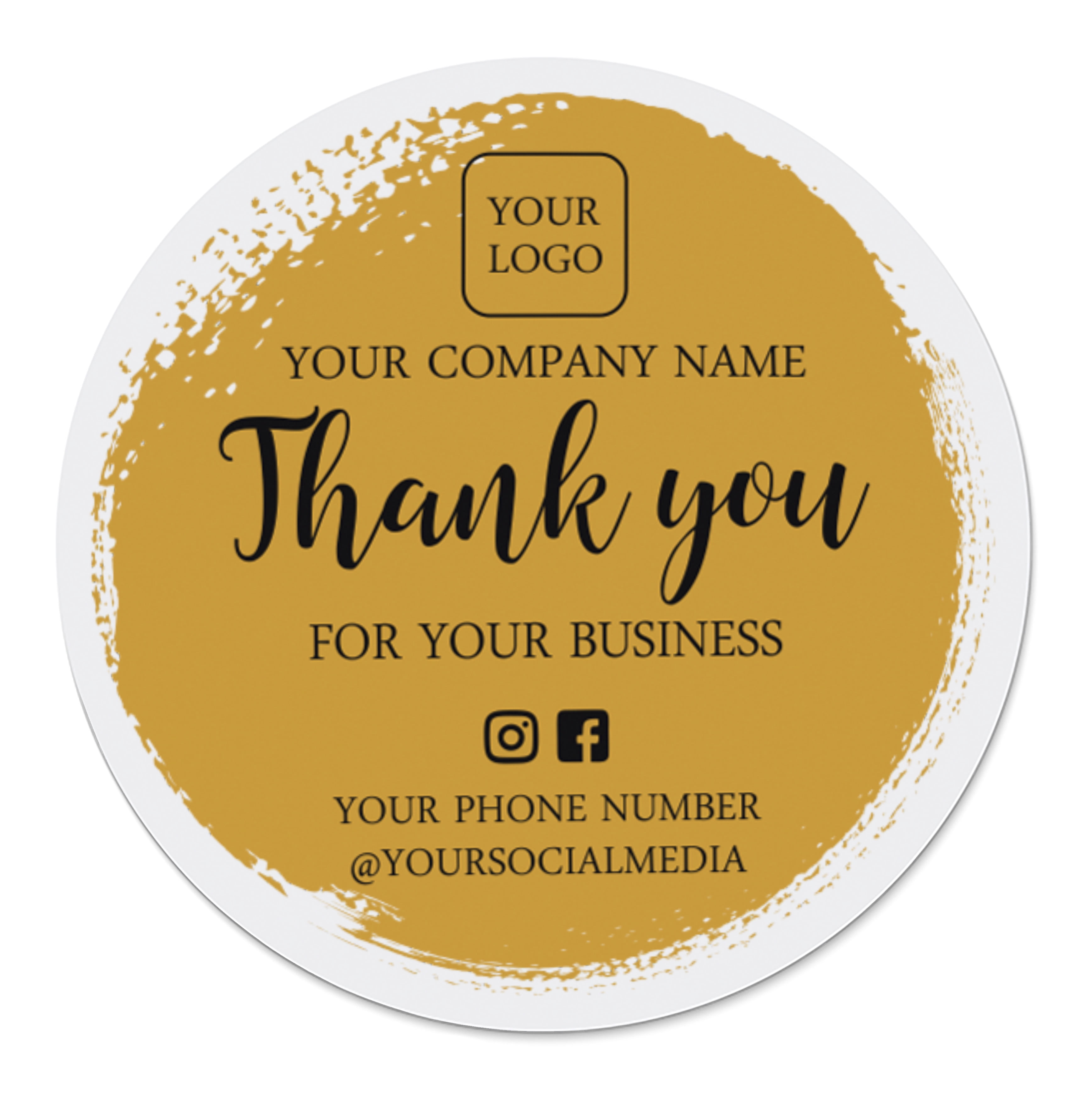 Printtoo Label Stickers for Small Business -50 RoundCustom Vinyl ...