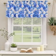 Blue Flower Valances for Windows, Decorative Rod Pocket Window Valance ...