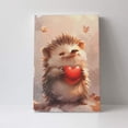 16x24 inch Canvas Painting Wall Art Lovely Hedgehog & Red Heart ...