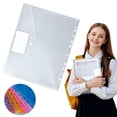 10 Pack Plastic Binder Pockets, Universal 3 Ring Binder Envelopes 12 ...