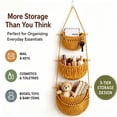 Boho Wall Hanging Baskets – Set of 3 Handwoven Cotton Rope Organizers ...