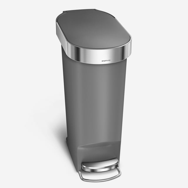 simplehuman 10.6 Gallon Trash Can, Slim Kitchen Step Trash Can with ...
