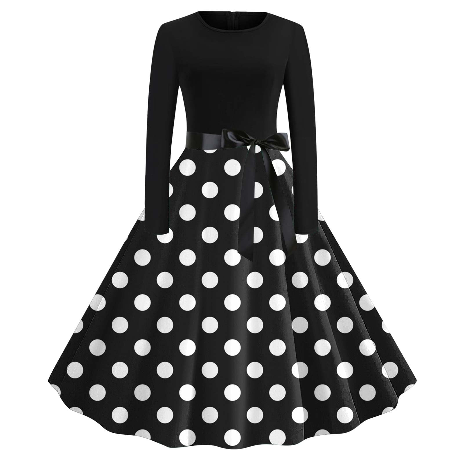 Click here for Meetotime Women 1950s Vintage Long Sleeve Crew Nec... prices