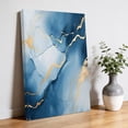 Blue Marble Canvas Wall Art for Living Room, Gradient Gold Fluid ...