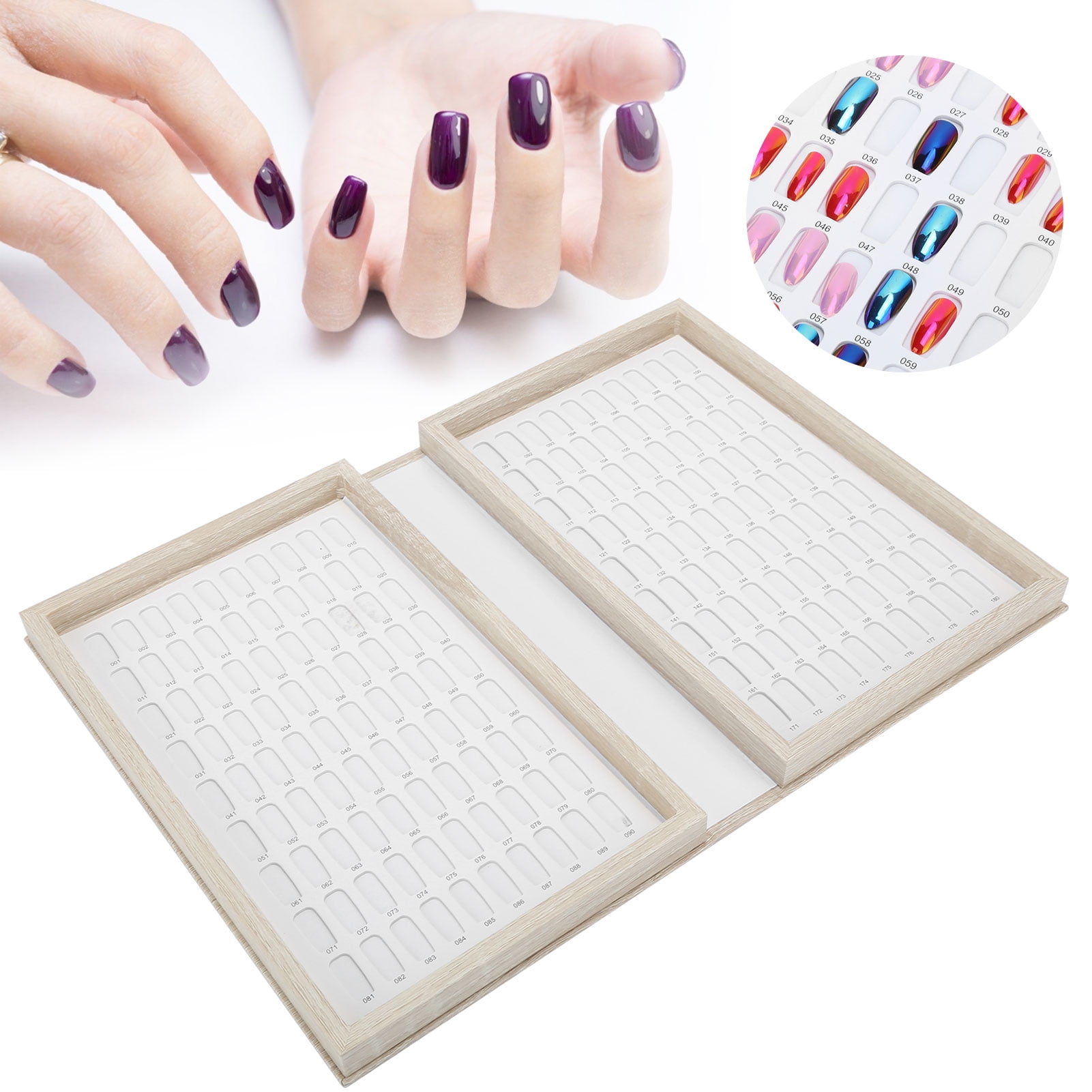 180 Colors Nail Color Card Book - Wood Nail Gel Polish Display Book ...