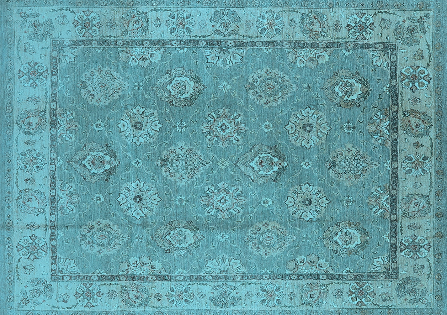 Ahgly Company Indoor Rectangle Oriental Light Blue Traditional Area ...