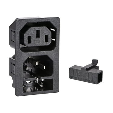 Panel Mount Plug Adapter AC 250V 16A C20 3 Pins IEC Inlet Module Plug ...