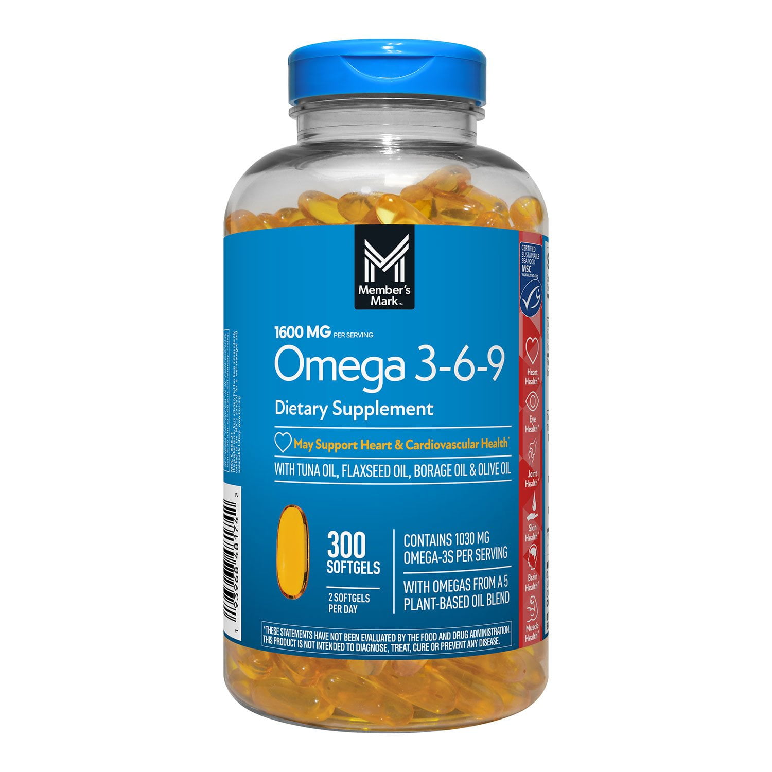 Member's Mark Omega 3-6-9 with Sustainably Sourced Tuna Oil Softgels ...