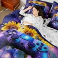 Castle Fairy Purple Galaxy Gamer Bedding Comforter Set,Chic Sunflowers ...