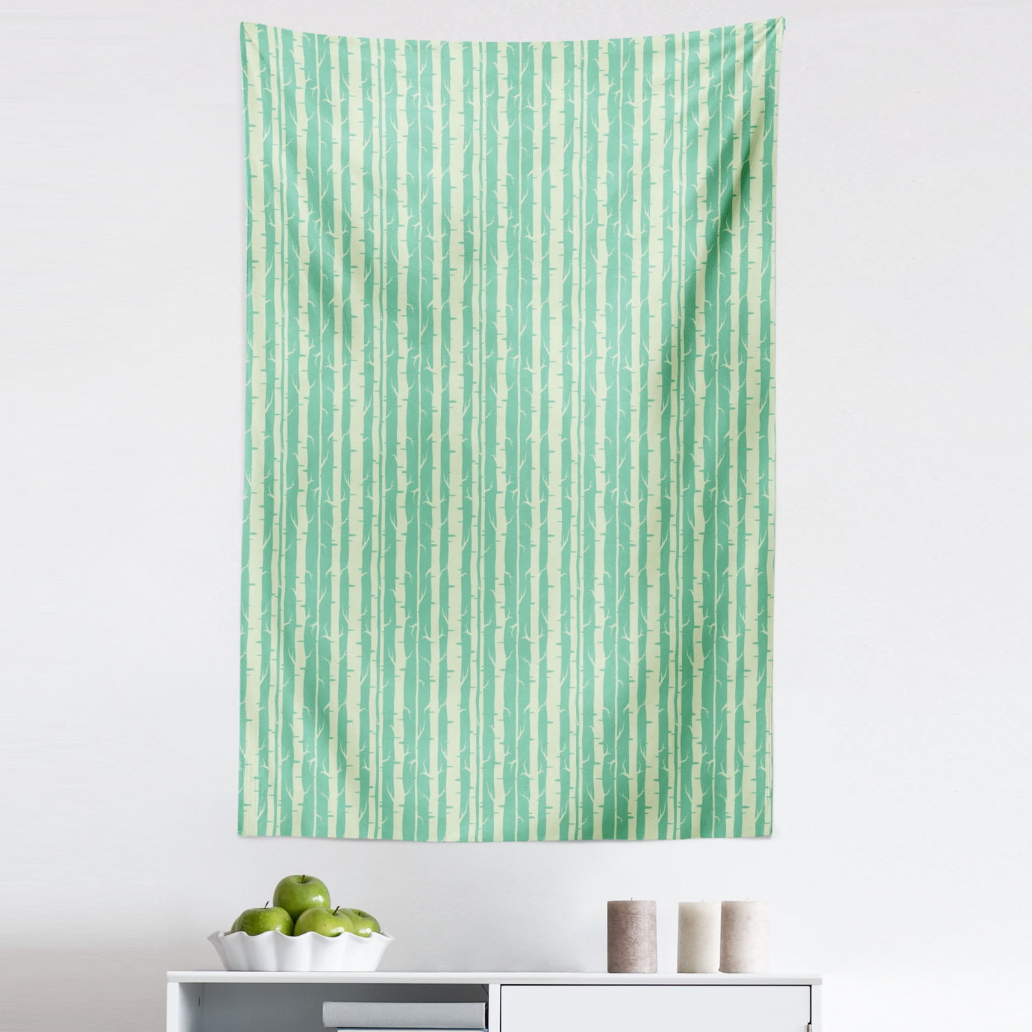Woods Tapestry, Continuous Nature Themed Pattern with Tree Stems in ...