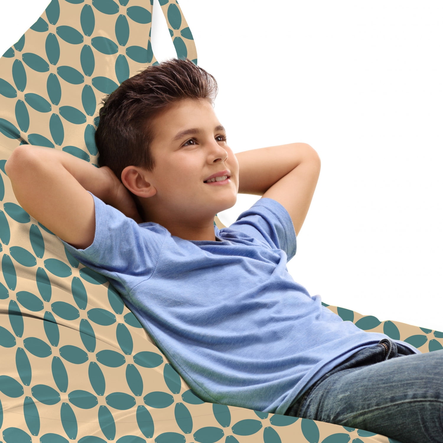 Abstract Geometry Lounger Chair Bag, Rhythmic Interconnected Flowers ...