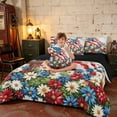 Manfei Patriotic Floral Cross Twin Bedding, USA Flag Daisy Bedding ...