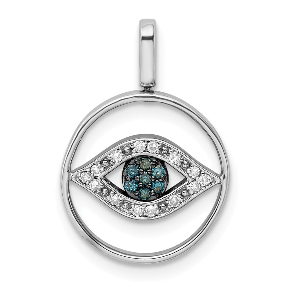 Mia Diamonds - Mia Diamonds 925 Sterling Silver Rhodium 0.2ct. Black ...