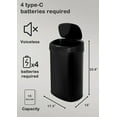 Touchless Tall Stainless Steel Trash Can, 13 Gallon, Auto Open Motion ...