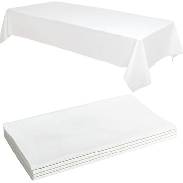 White Plastic Lined Paper Party Tablecloth, 108 x 54in - Walmart.com