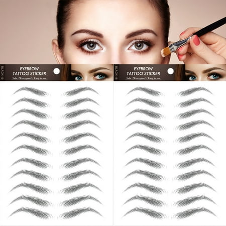 Pack of 6 Fake Eyebrows Stickers Natural Face Beauty Supplies ...