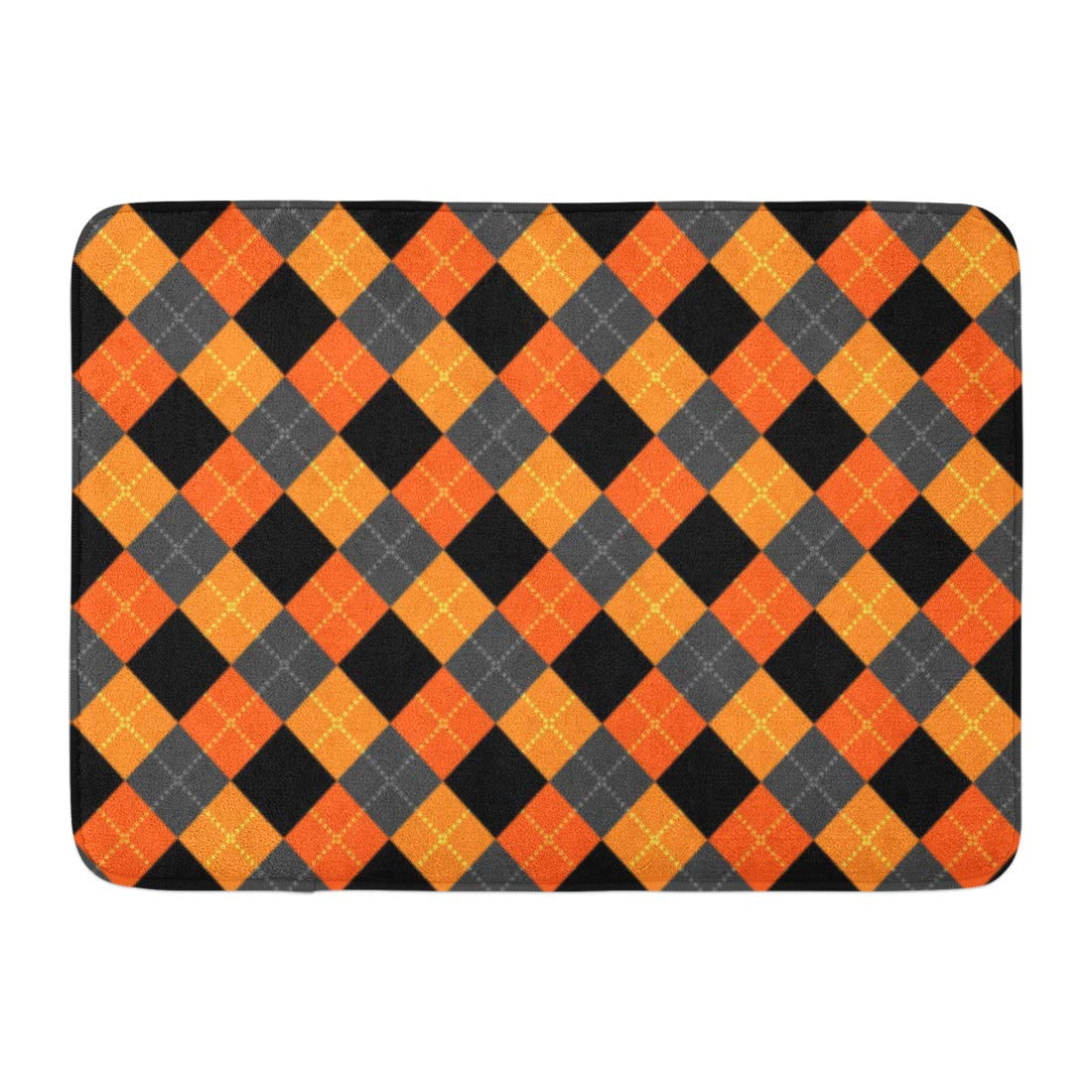 GODPOK Orange Checks Black Abstract Argyle Pattern Diamond Shapes ...