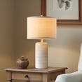 RORIA 23" White Modern Ceramic Table Lamp Set of 2 Rustic Farmhouse ...