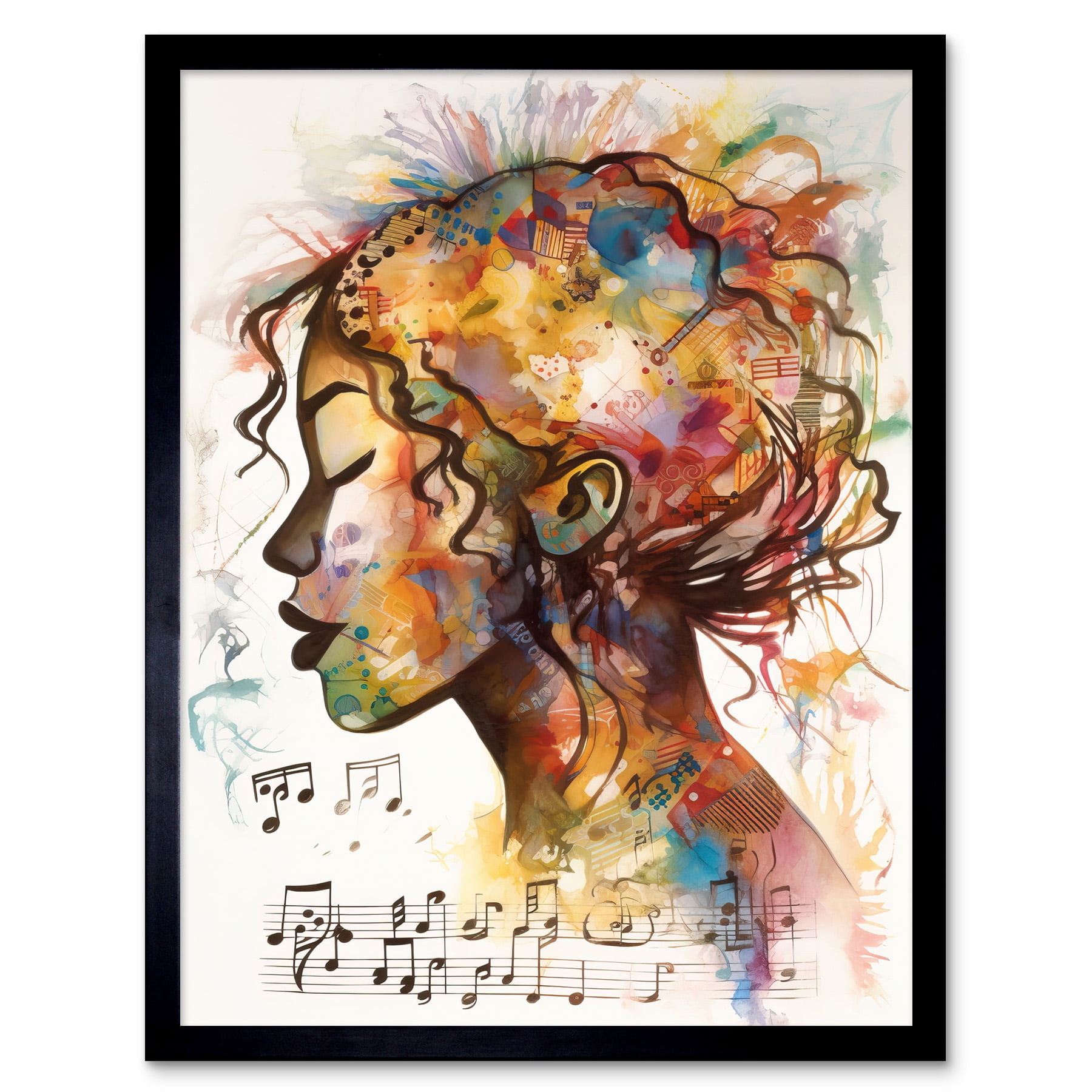 Musical Meditation Synesthesia Woman Listening to Music Modern ...