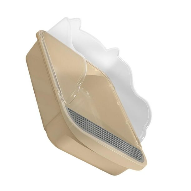 Semi Closed Cat Litter Box Deep Toilet Screen Toilet Kitty Litter Pan ...