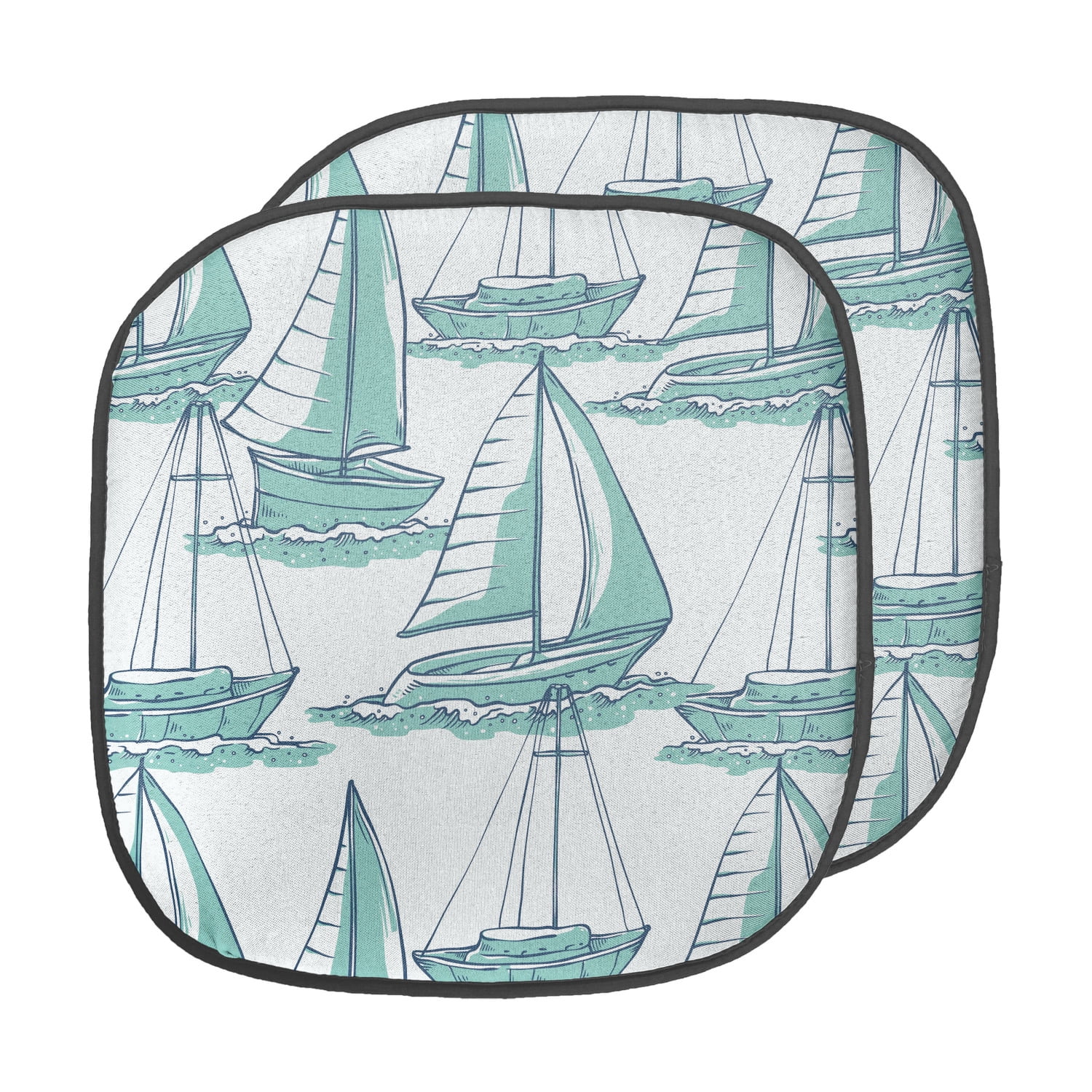 Marine Chair Seating Cushion Set of 2, Continuous Nautical Themed ...