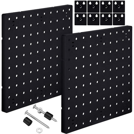 2 Pieces Pegboard Wall Mount Display Pegboard Wall Panel Kits Pegboard ...
