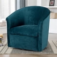 Pemberly Row Modern Ocean Blue Microfiber Swivel Accent Chair - Walmart.com