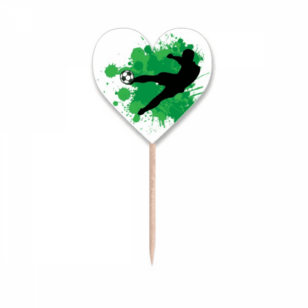 Penalty kick Soccer Football Sports Toothpick Flags Heart Lable Cupcake ...