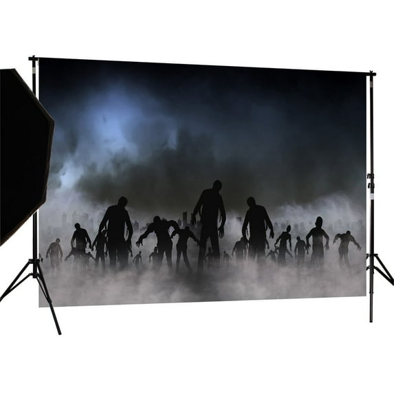 ABPHOTO Polyester 7x5ft Halloween Zombie Backdrop Photography ...