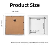 Muzilife 8X8 Square Shadow Box Picture Frame with Linen Board, Wood ...