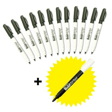 BoldWriter 20 Easy-to-See Bold-Point Black Pen, Pack of 12 - High ...
