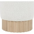 Meridian Furniture Veranda Boucle Fabric Ottoman/Stool in Cream/Natural ...