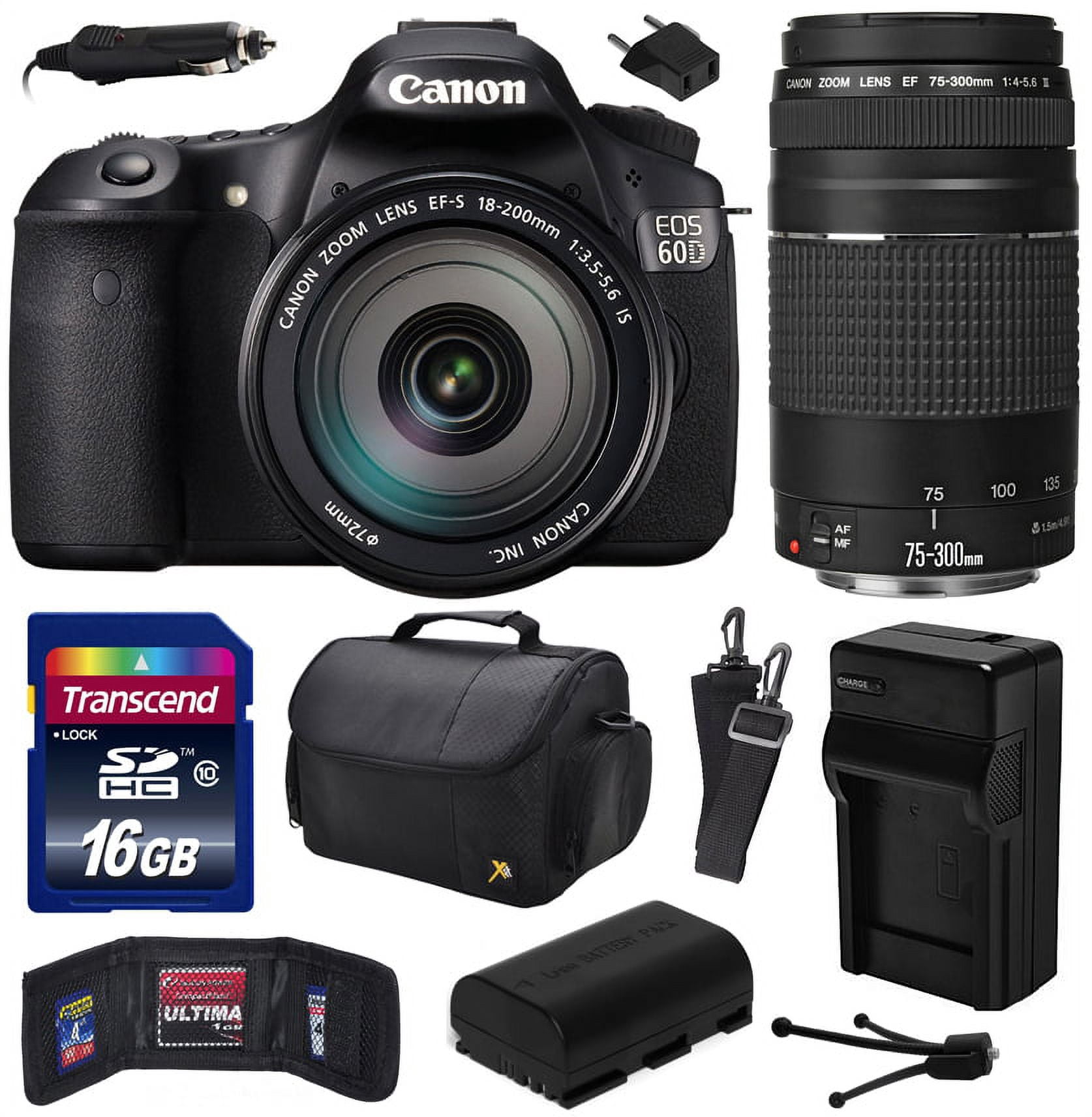 Canon EOS 60D 18 MP CMOS Digital SLR Camera with EF-S 18-200mm f/3.5-5. ...