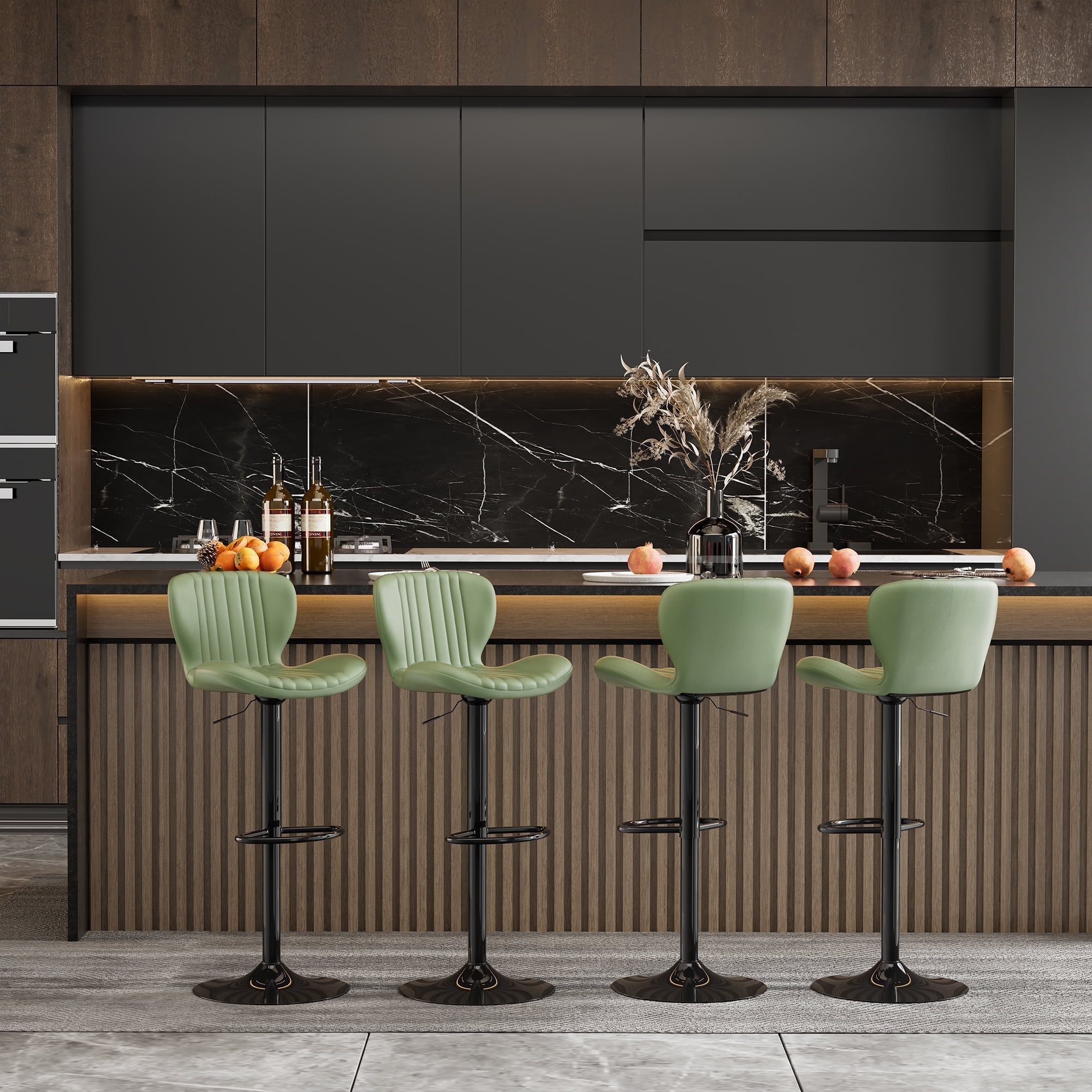 Click here for Walsunny Adjustable Bar Stools Set Of 4 Leather Up... prices