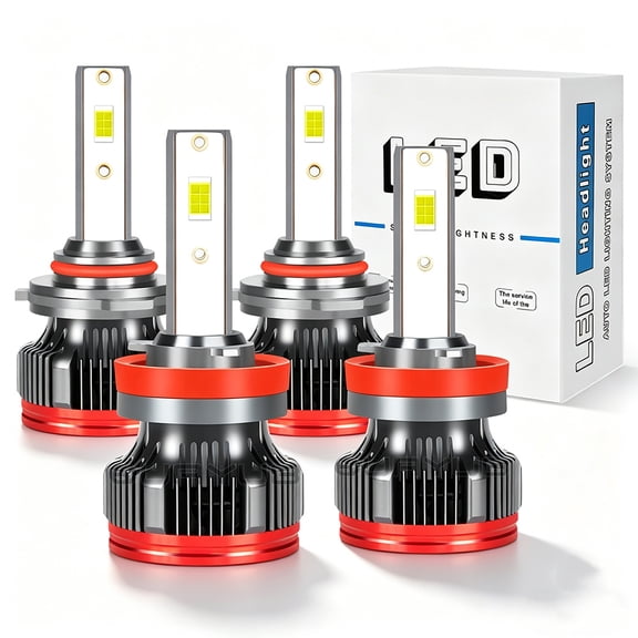 AUIMSOCO 9005 9006 LED Headlight Kit 10000K Combo Bulbs High Low Beam ...