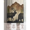 Animal Pattern Elk Bear Silhouette Chiffon Sheer Curtains 72 Inches ...